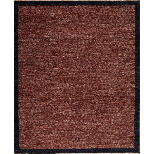 Samad Rugs Textures Hand Knotted Wool Merlot/Charcoal Area Rug | Wayfair