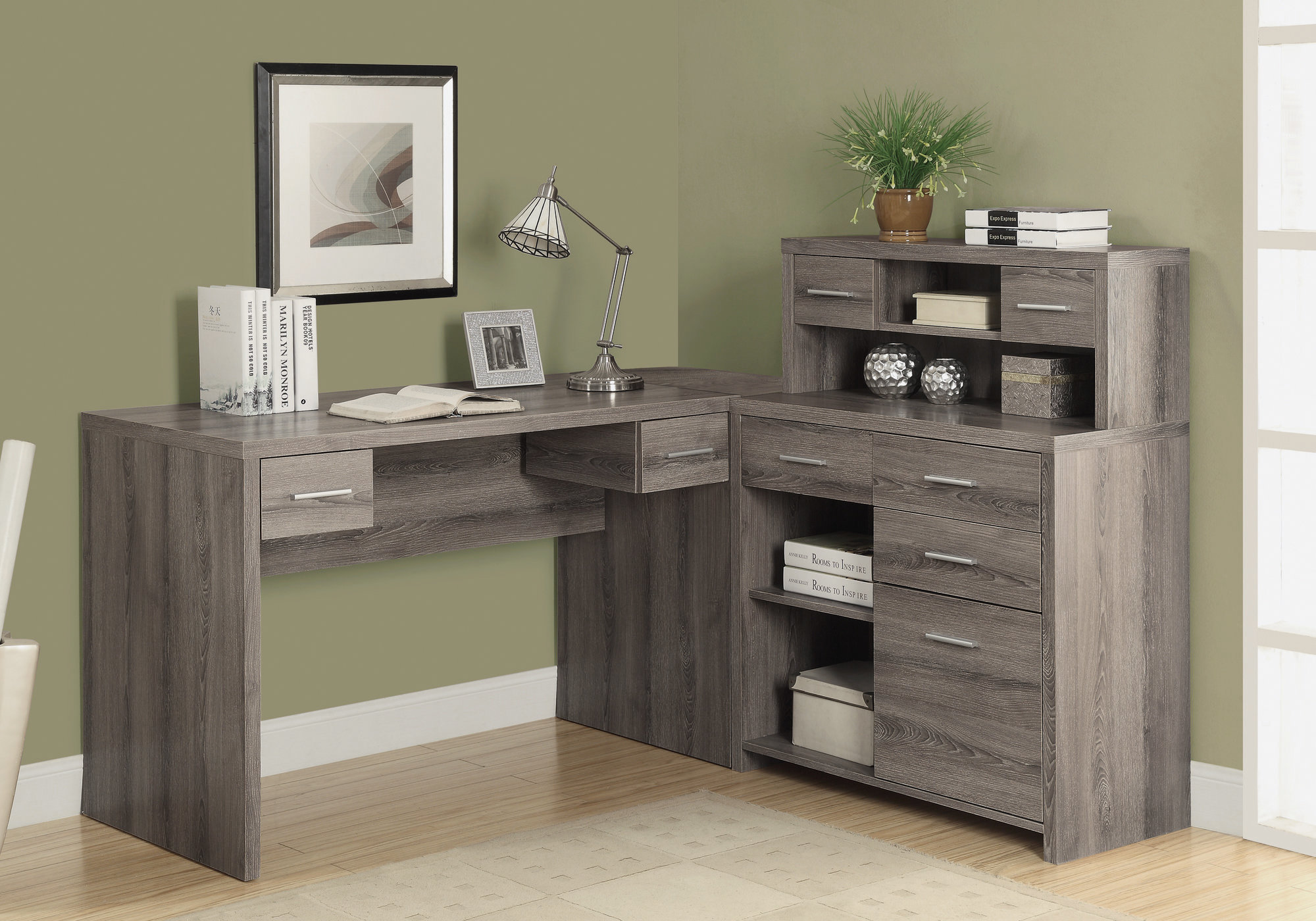 Wade Logan® Aschley Computer Desk Home Office Corner Storage Drawers L ...