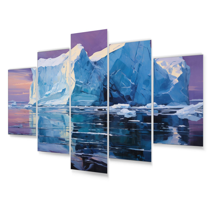 Latitude Run® Teal Purple Iceberg Unseen Depths - Landscapes Metal Wall ...