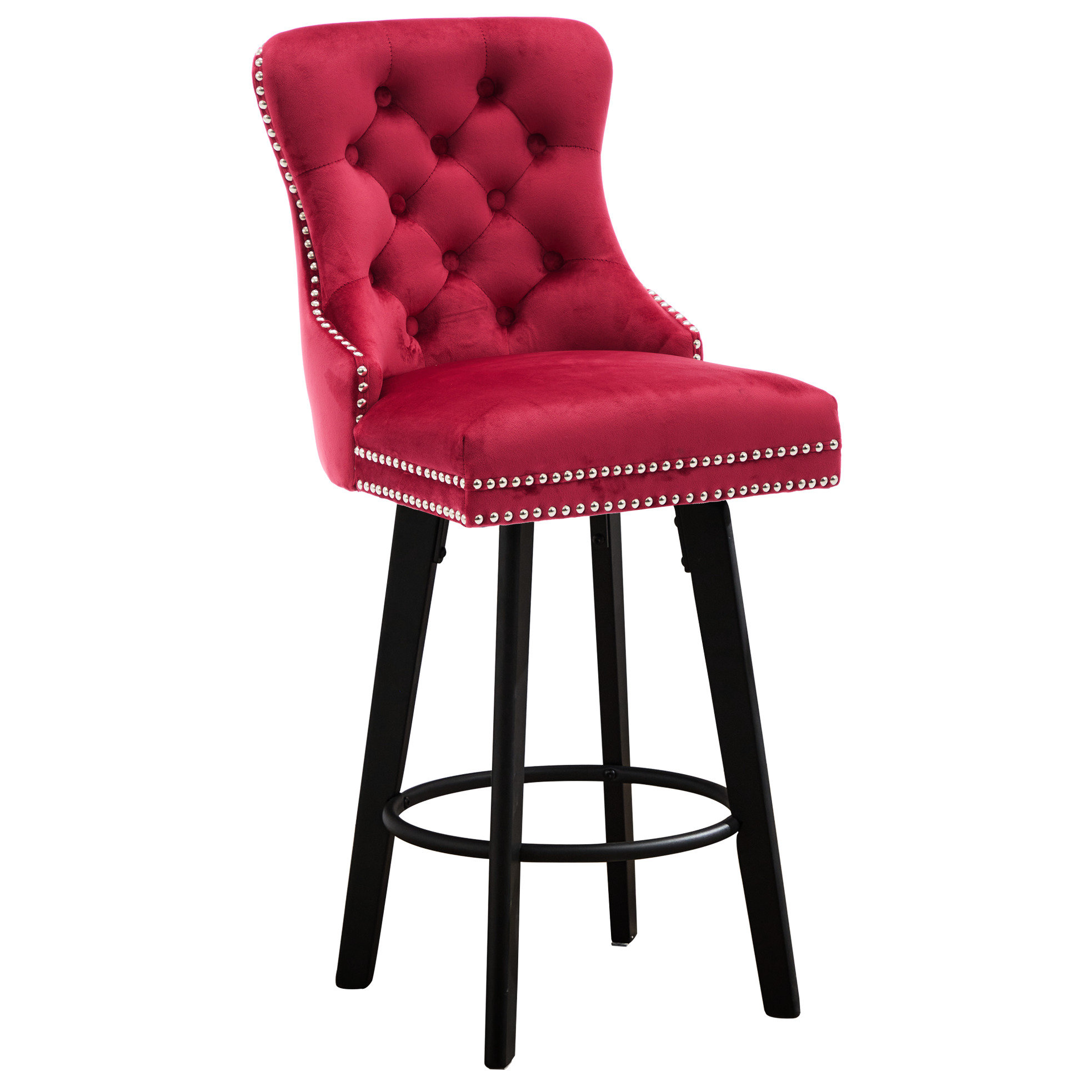 Latitude Run® Comfortable Bistro Velvet Bar Chairs - Large , 360 ...