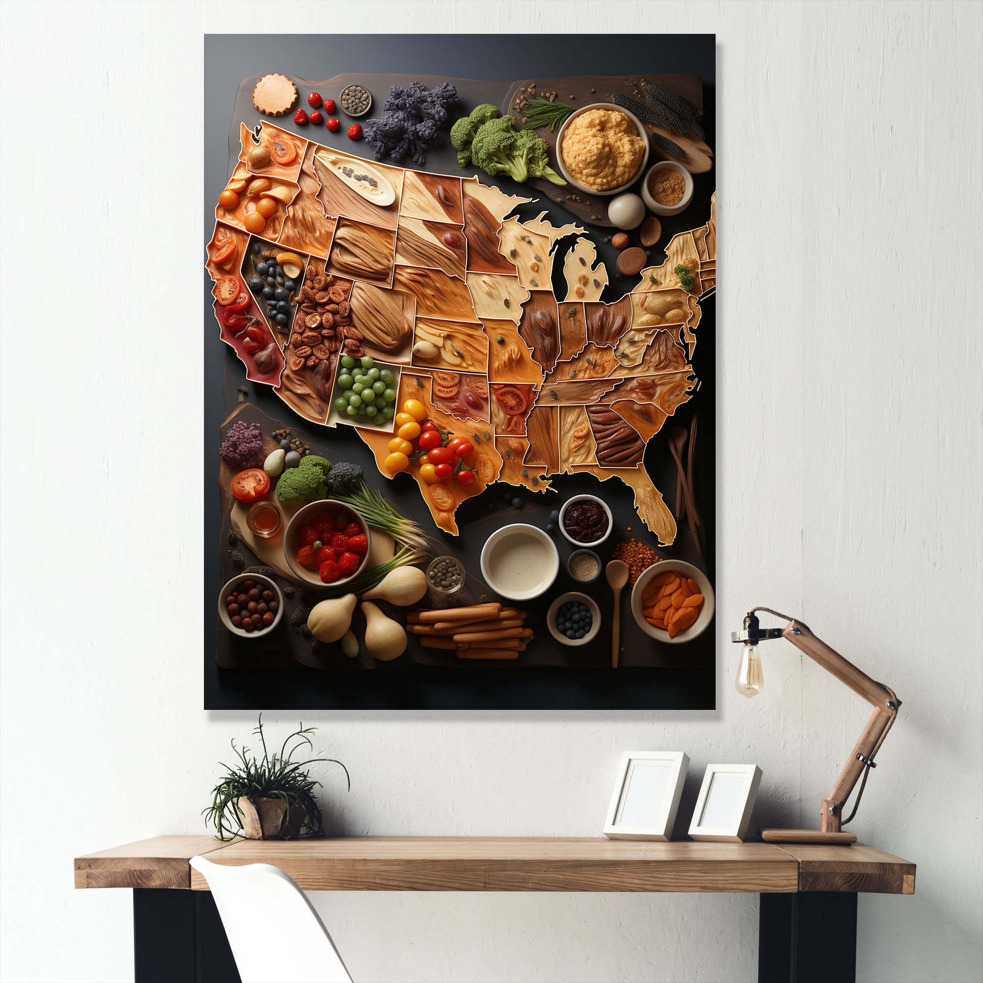 Ebern Designs Culinary Cartography - USA Map Wall Decor - Wayfair Canada