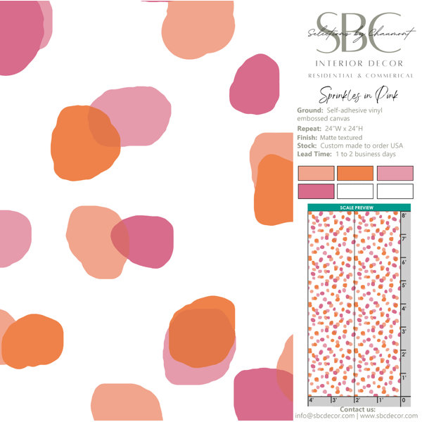 George Oliver Hanshu Sprinkles Polka Dot Vinyl Canvas Peel & Stick ...
