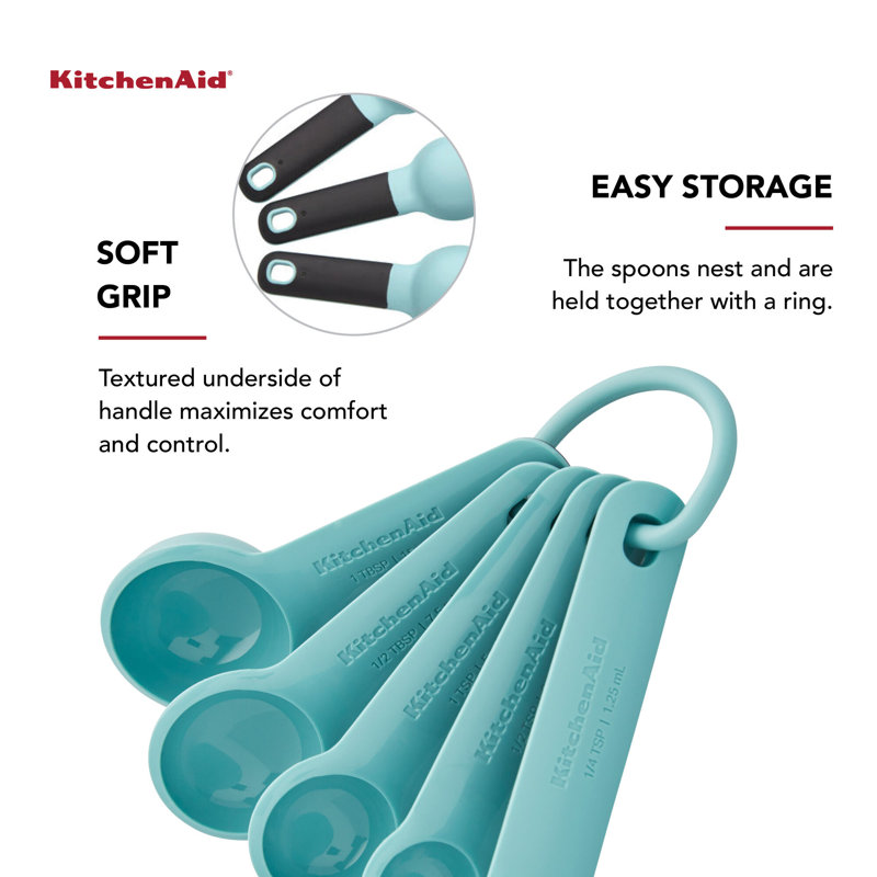 KitchenAid® Kitchenaid Measuring Spoons, Set Of 5, Aqua Sky | Wayfair