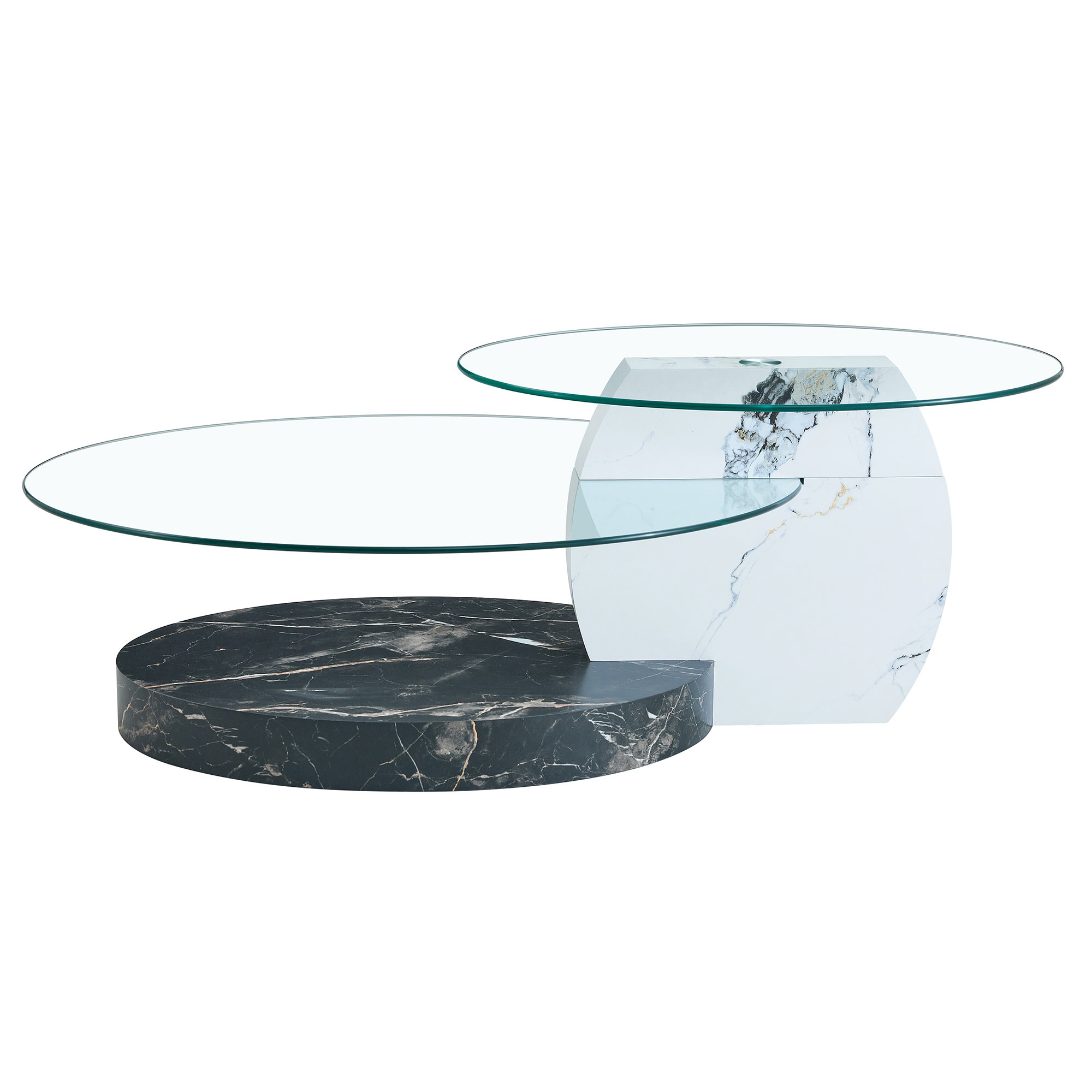 Wrought Studio™ Double Layer Coffee Table, Oval Top and Modern Design ...