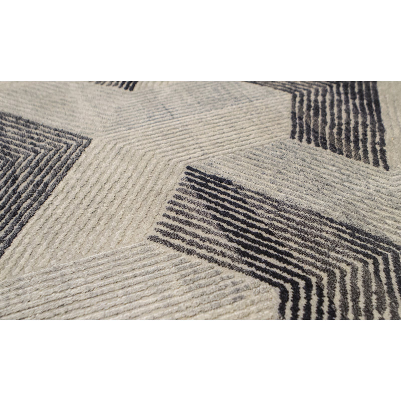 Bokara Rug Co., Inc. Hand-Knotted High-Quality Black and Beige Area Rug ...