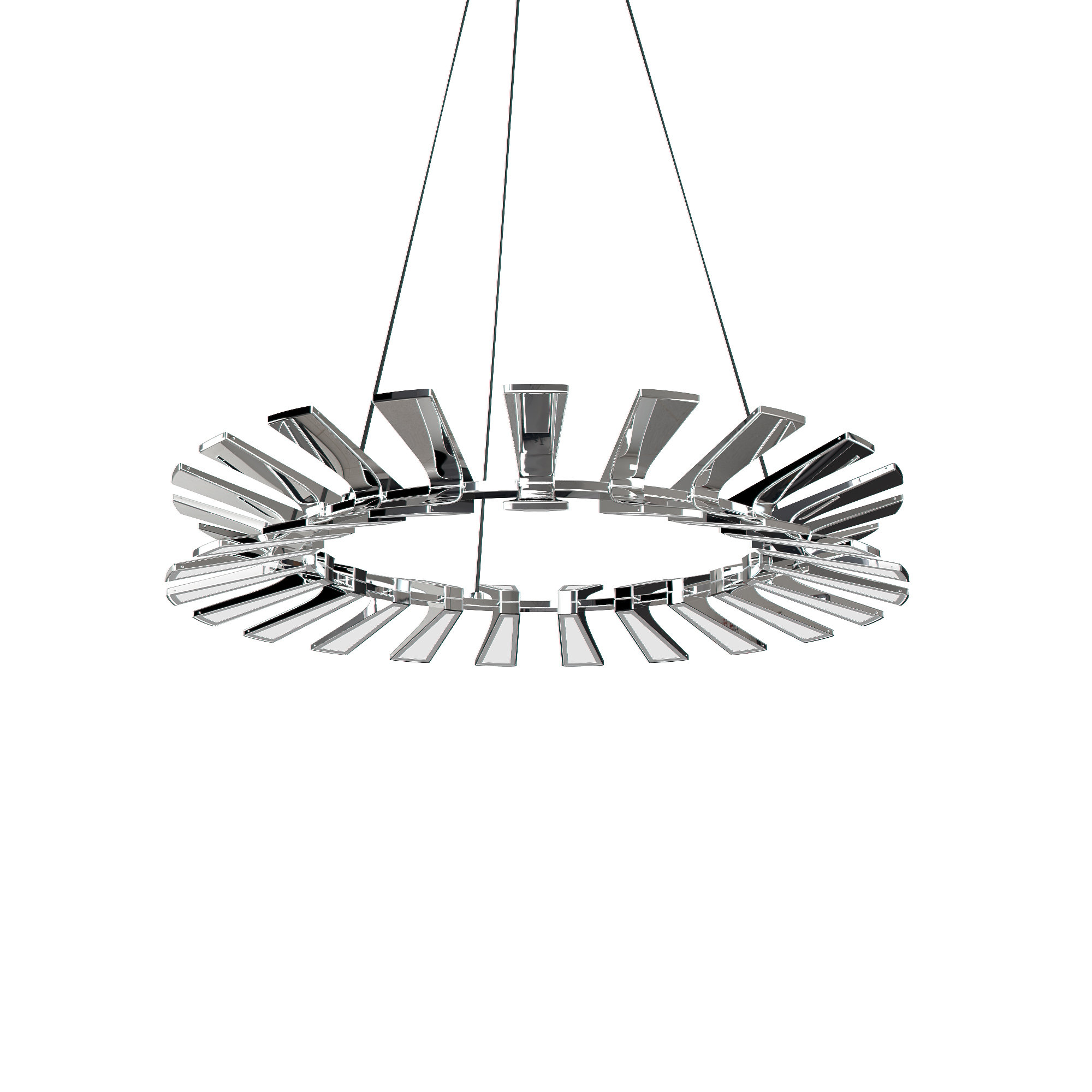 Blackjack Lighting Wedge 36" Chandelier - Polished Chrome | Wayfair