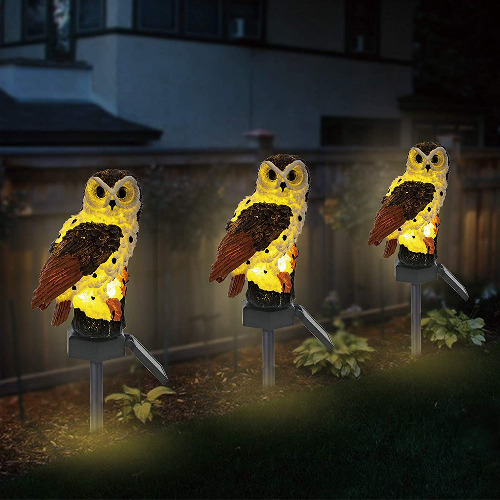 Millwood Pines Rambo Solar Powered Integrated LED Pathway Light Owl ...