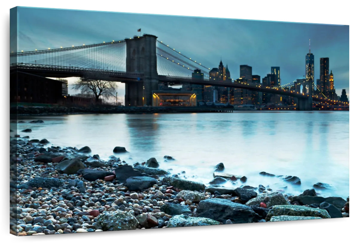 Ebern Designs Lilie Brooklyn Bridge Blue Hour | Wayfair