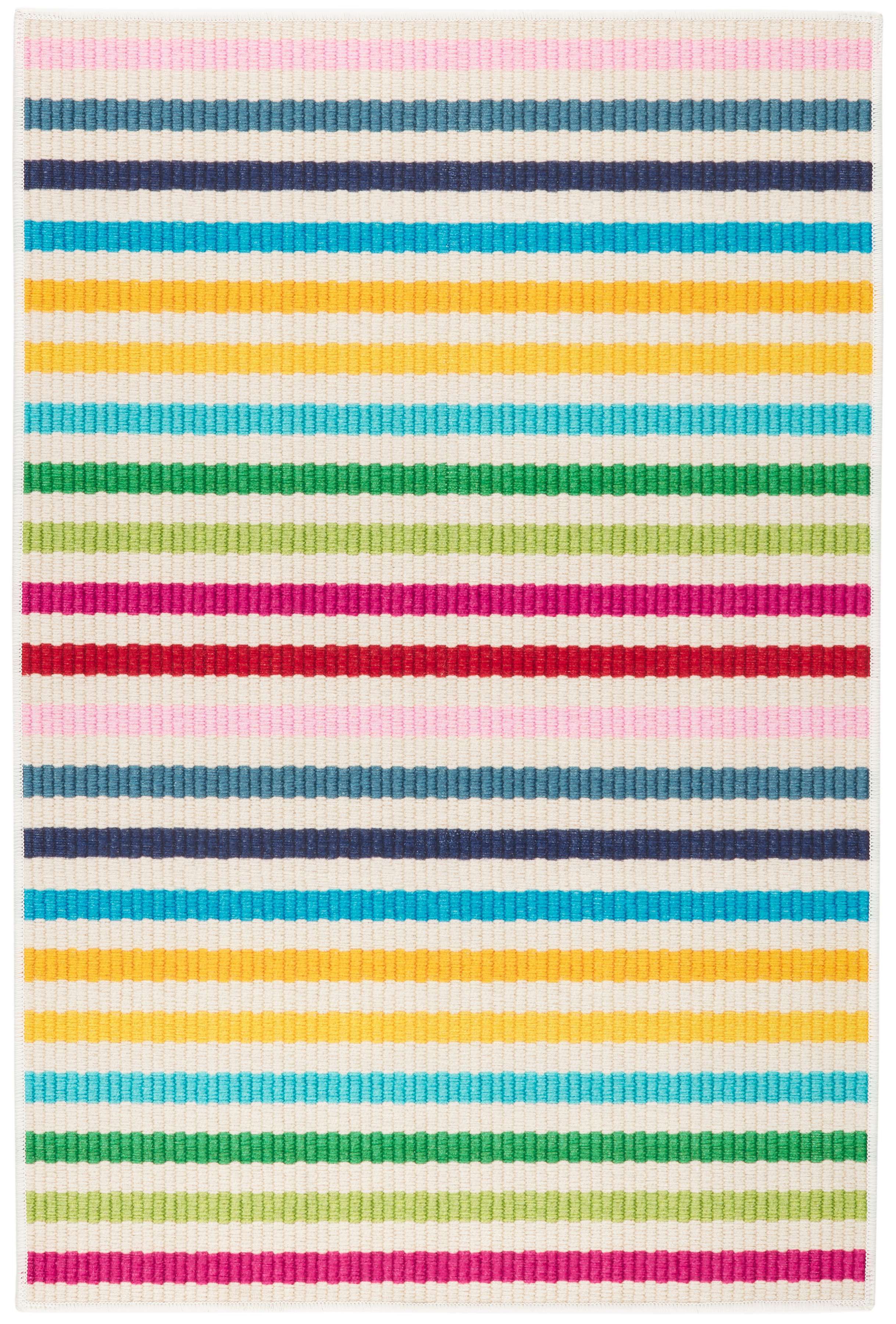 Dash and Albert Rugs Rainbow Stripe Multi Machine Washable Rug | Wayfair