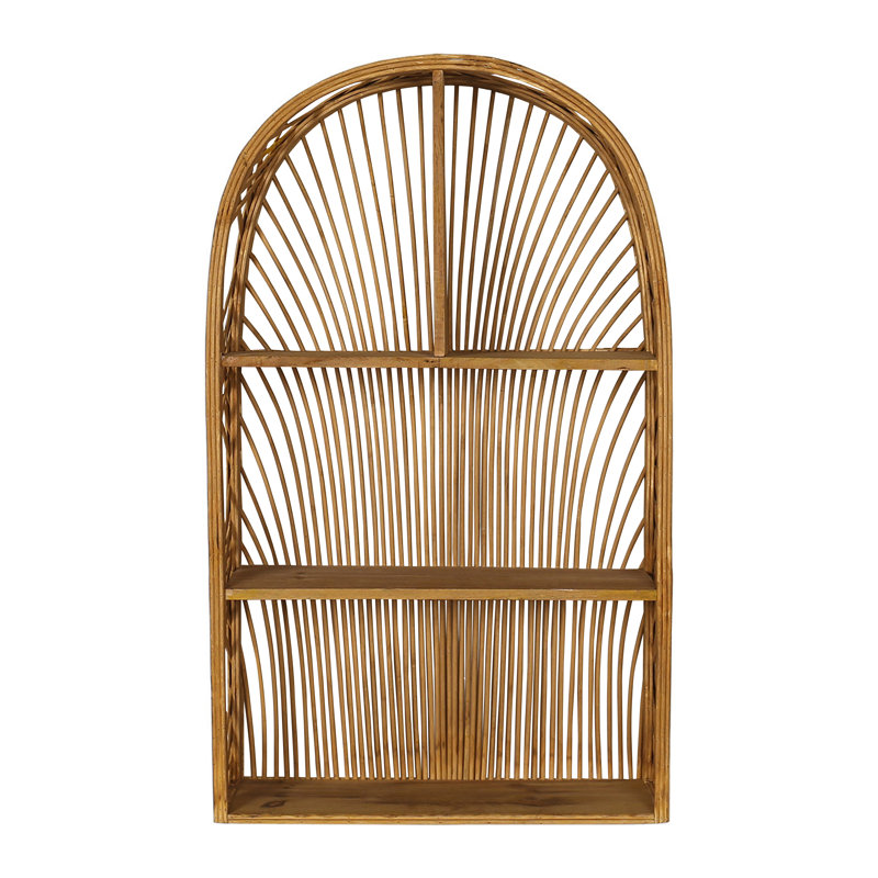 Bay Isle Home™ Harmony Arch Rattan Boho Tiered Wall Shelf & Reviews ...