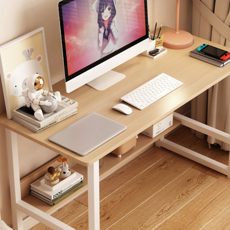 Ebern Designs Modern Home Office Computer Desk With Bookshelf And ...