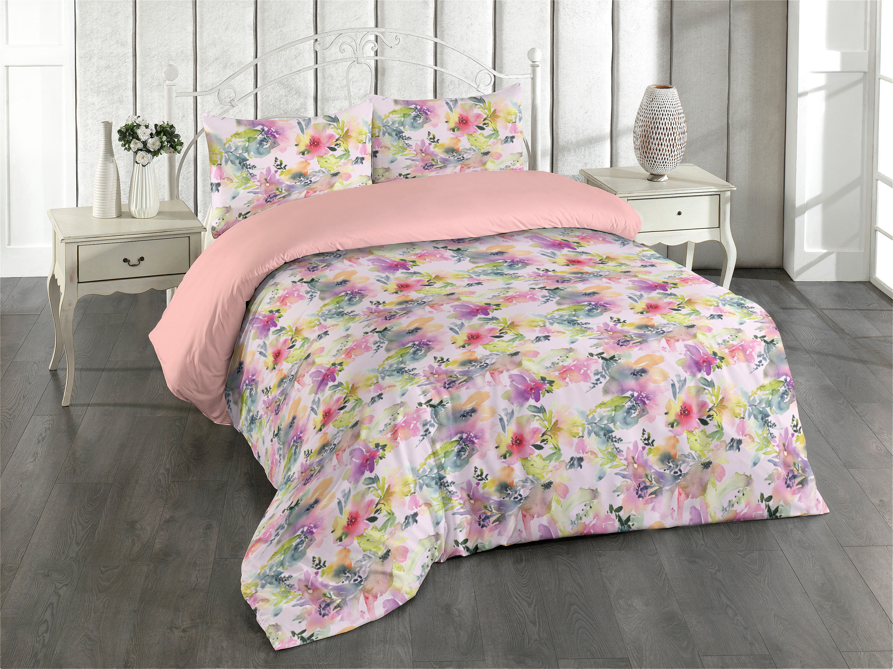 Ambesonne Spring Duvet Cover Set Nature Love Blossoming Art Soft Pink ...