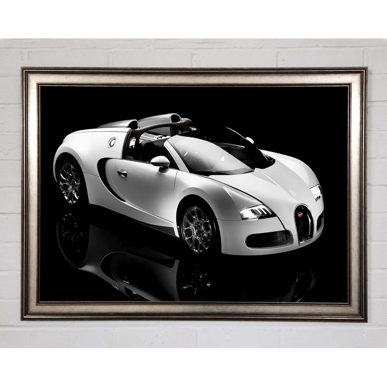 Ebern Designs Bugatti Veyron Black And White - Single Picture Frame Art ...