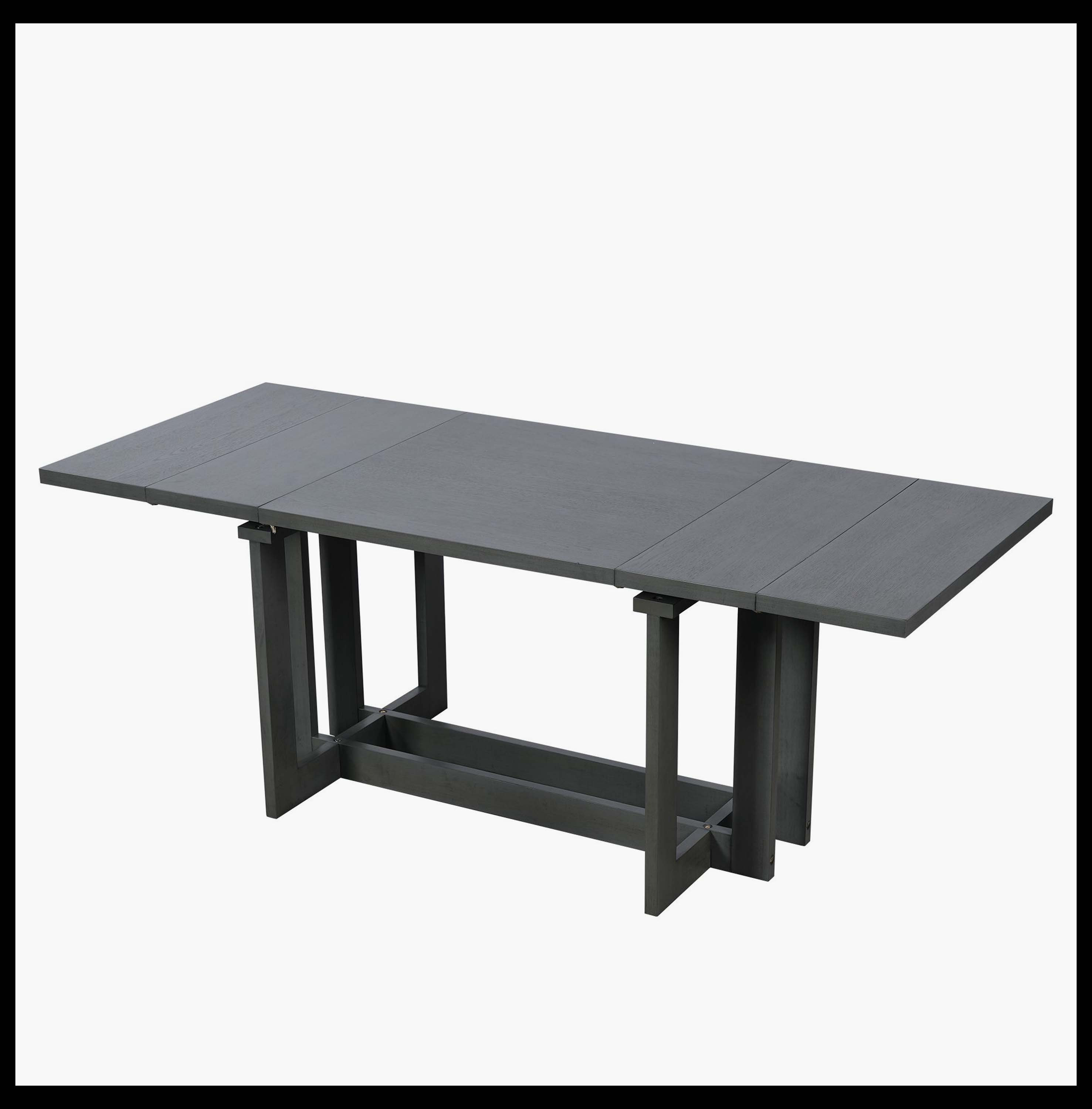 August Grove® Rustic 82Inch Extendable Dining Table, Trestle Kitchen ...
