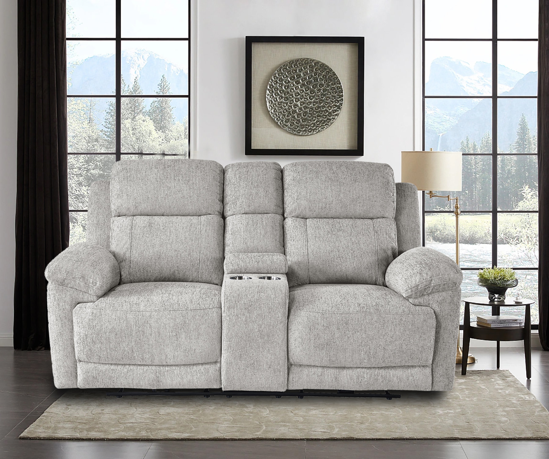 Latitude Run® 79.5"W Power Recliner Sofa With Console & USB Charging ...