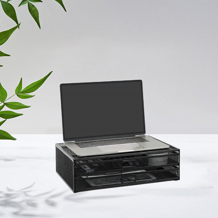 Inbox Zero Metal Stackable Monitor Stand with Drawers & Reviews | Wayfair