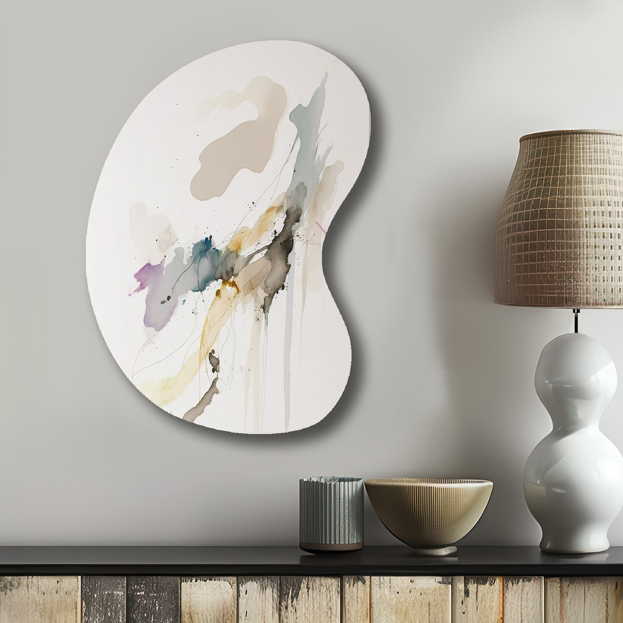 Design Art Touched By Mustard Yellow And Ultimate Gray I - Abstract ...