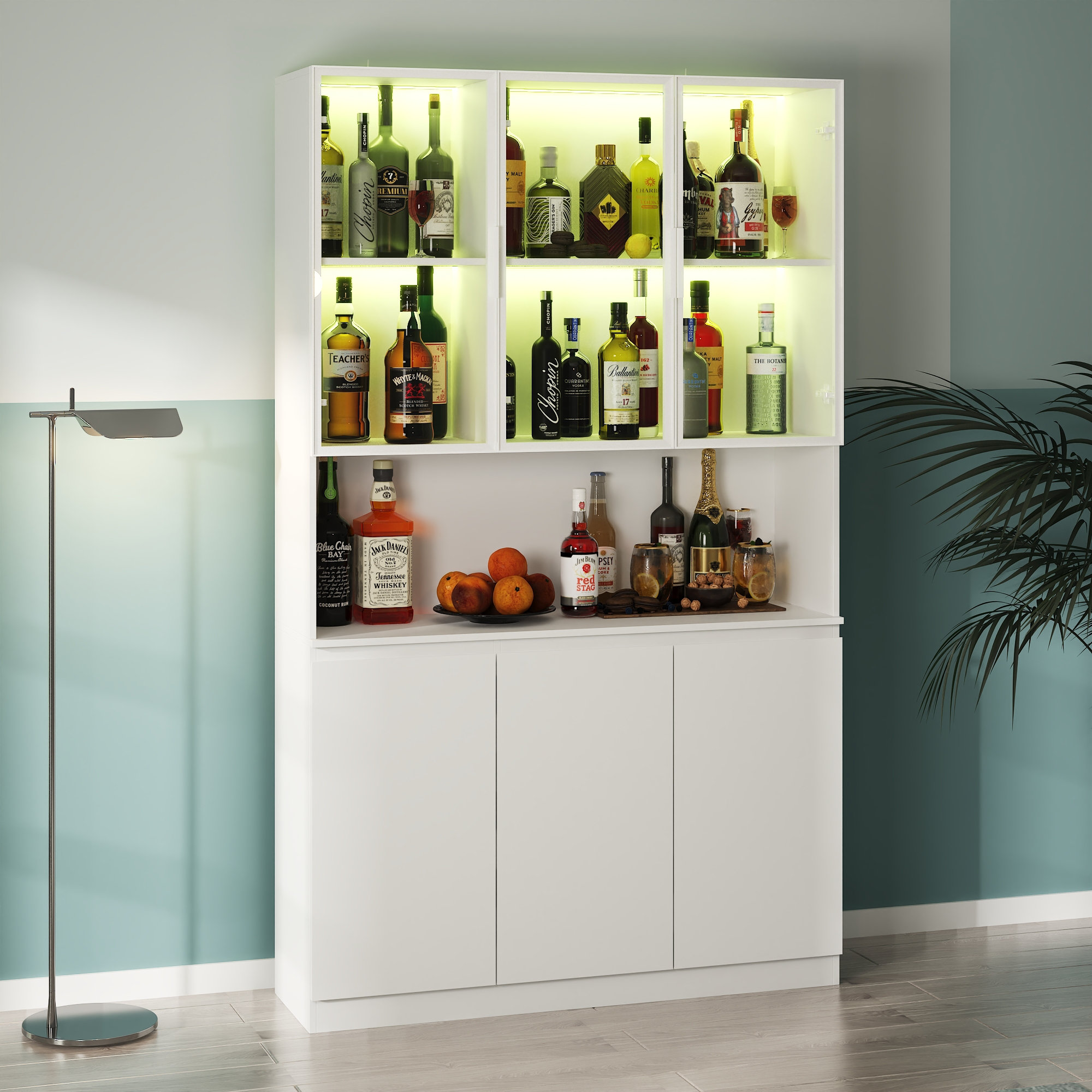 Latitude Run® 78.7" Modern Large Bar Cabinet With Hutch - Wayfair Canada