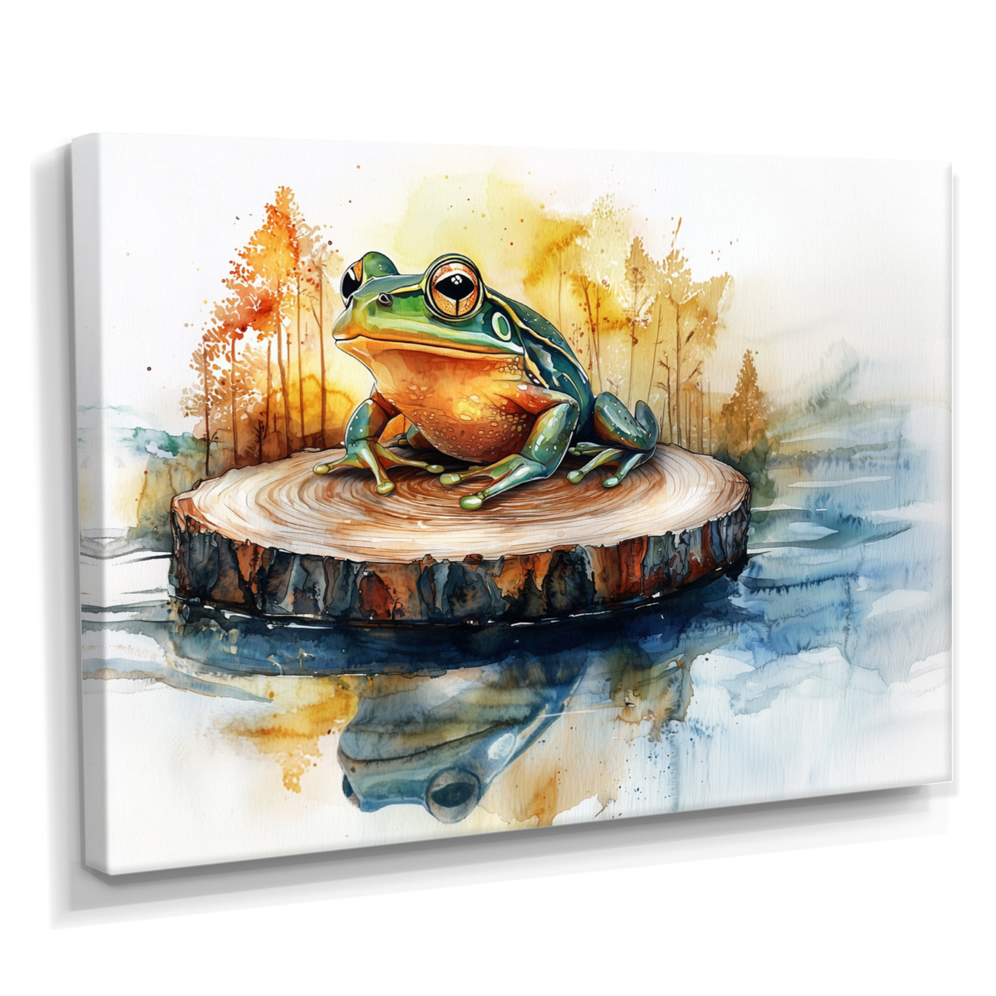 August Grove® Frog On Slide Gardian Of The Lake II - Frog Wall Art ...