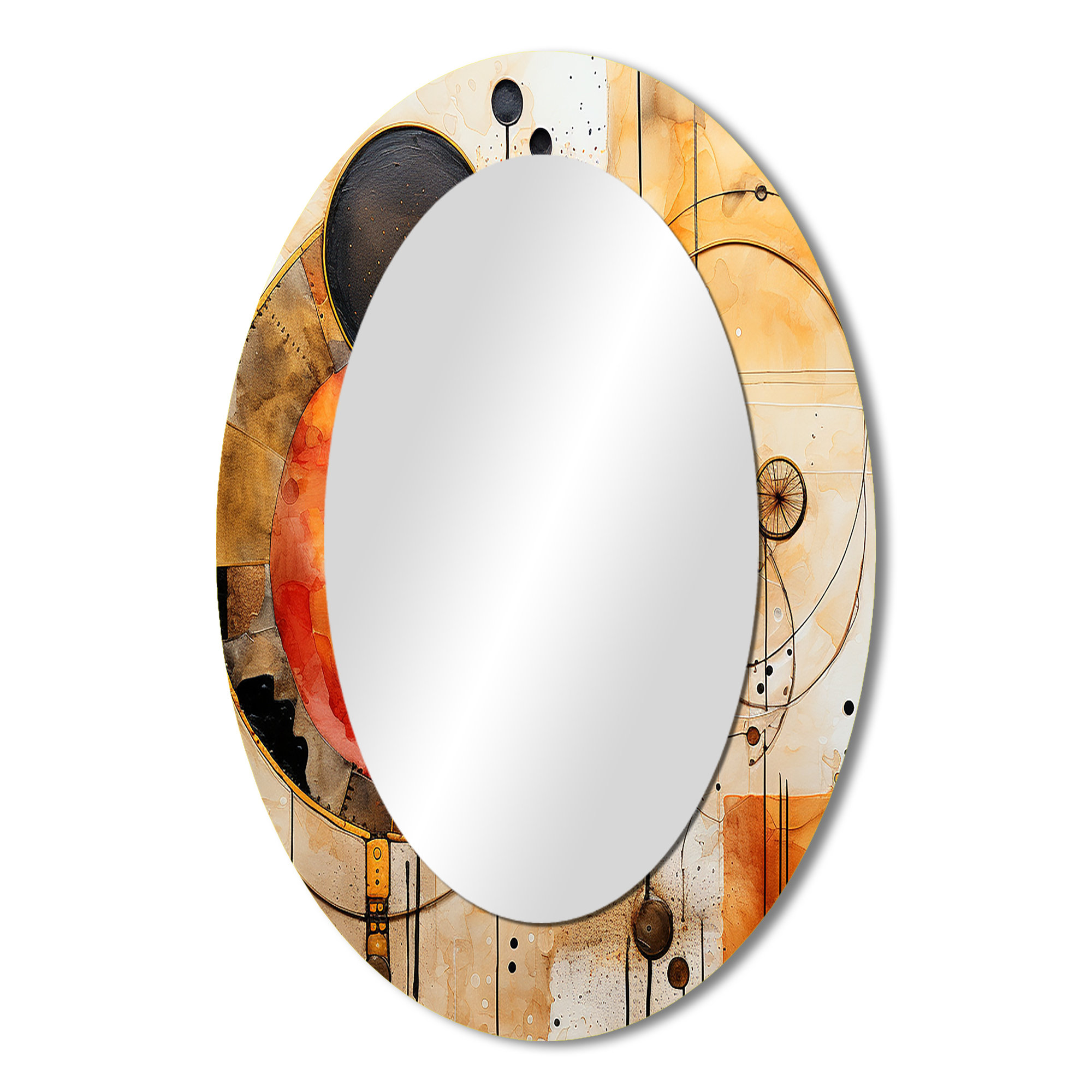 Dakota Fields Golden Hue Horizons Vintage Pink Gold II - Gold Oval Wall ...