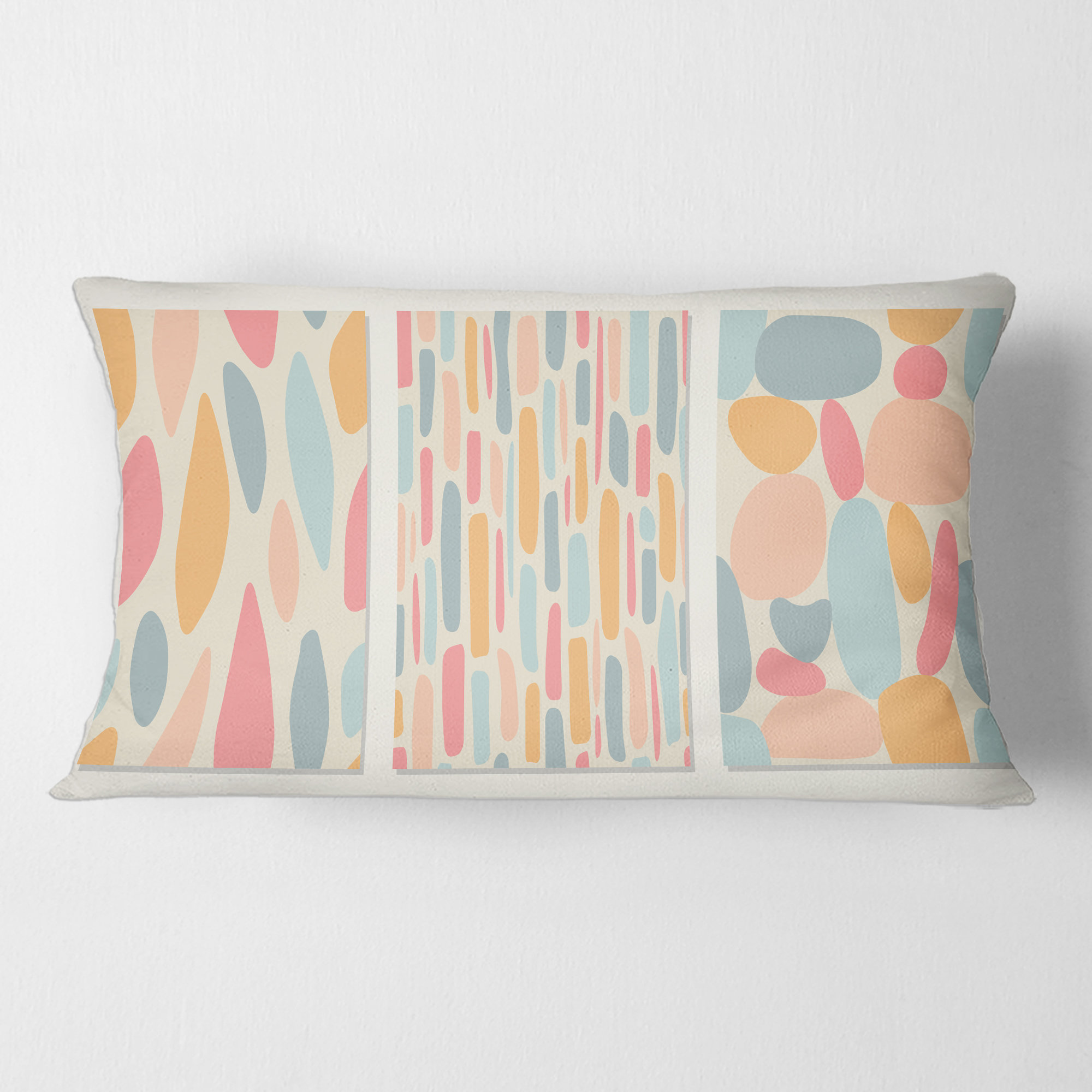 Design Art Patchwork of Pastel Shaped Shapes Rectangular Pillow Cover ...