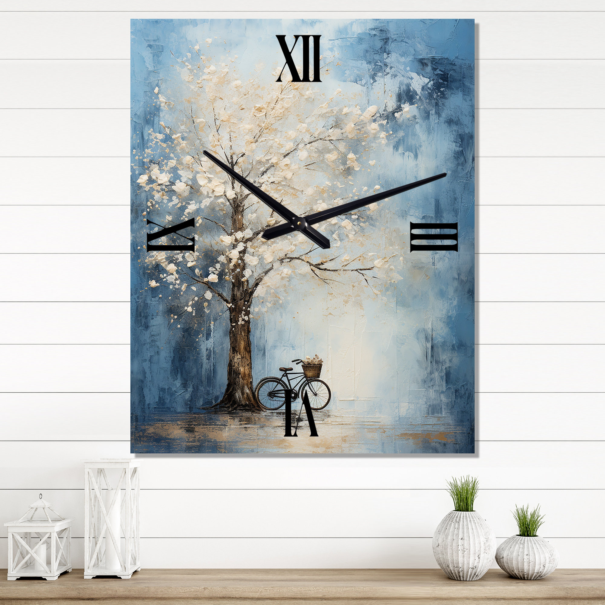 Latitude Run® Indigo Intrigue Tree - Bicycle Modern Wall Clock | Wayfair