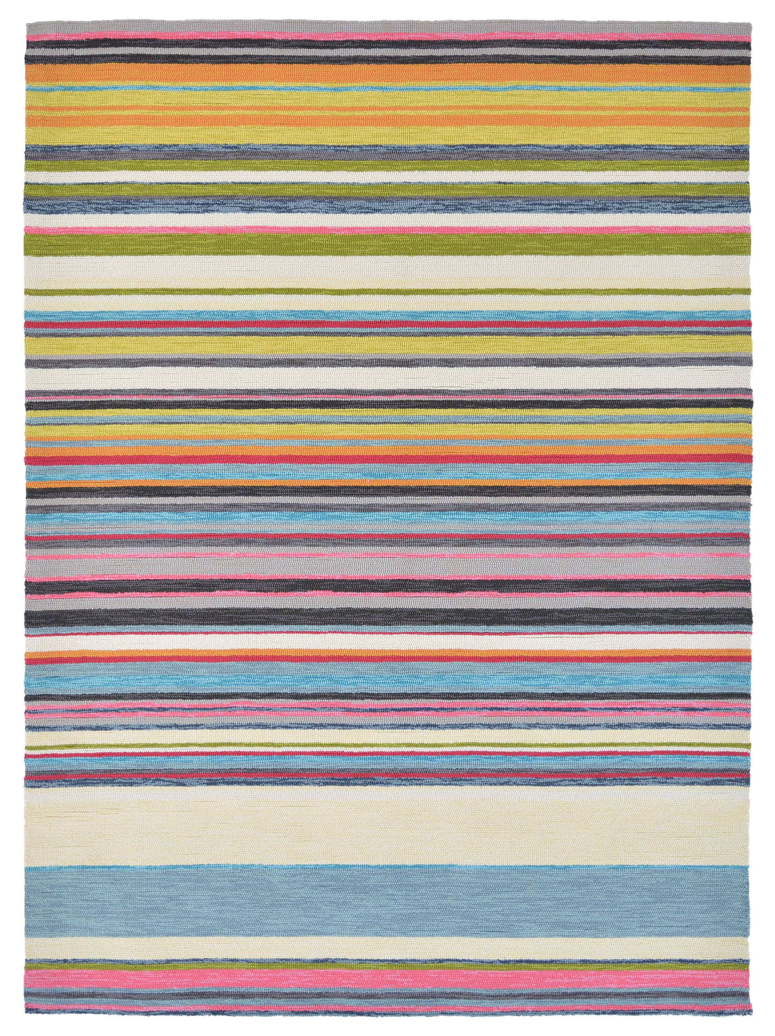 Brink & Campman Striped Handmade Looped/Hooked Multi Area Rug | Perigold
