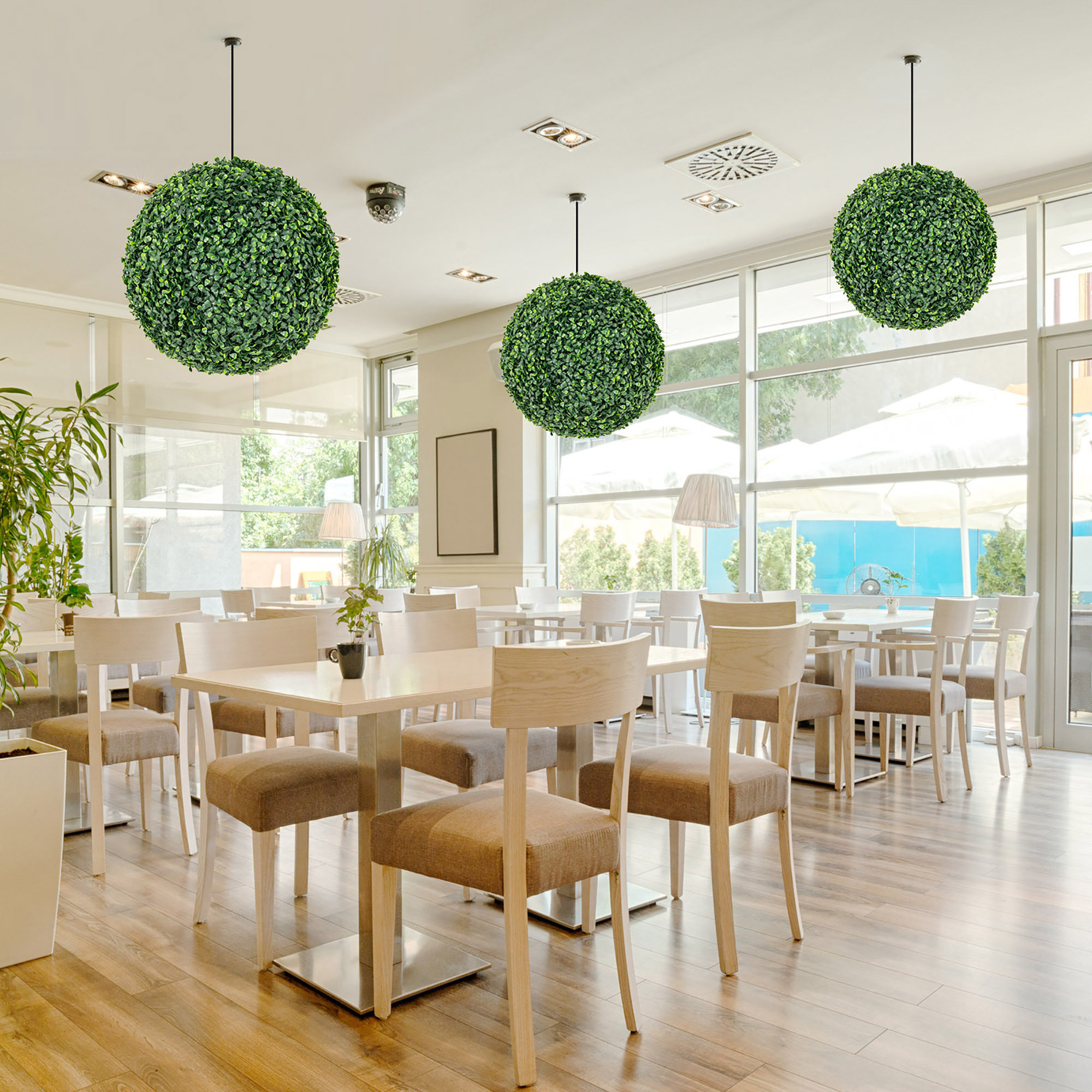 Ebern Designs 2 PCS 16'' Artificial Boxwood Topiary Balls Sun ...