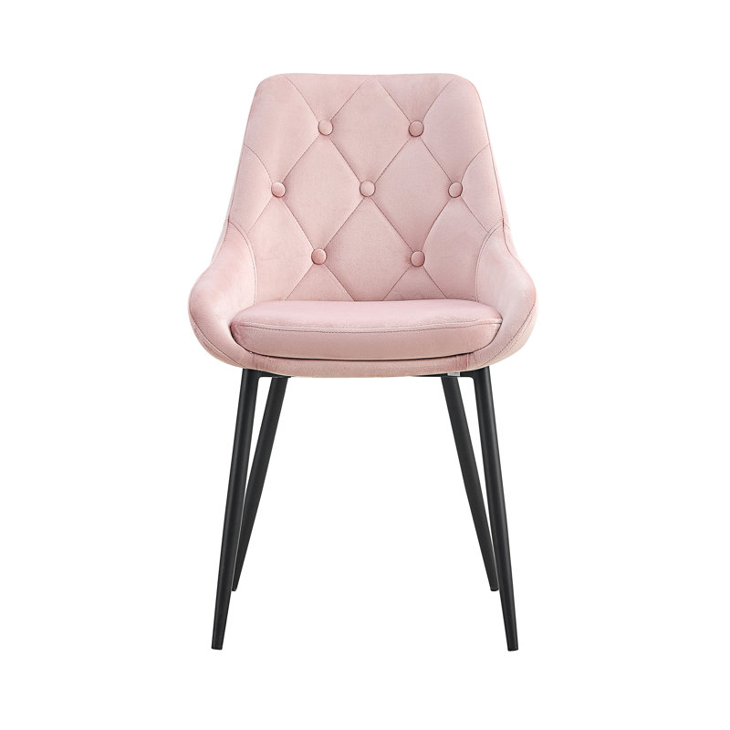 Mercer41 Modern Pink Velvet Dining Chairs | Wayfair