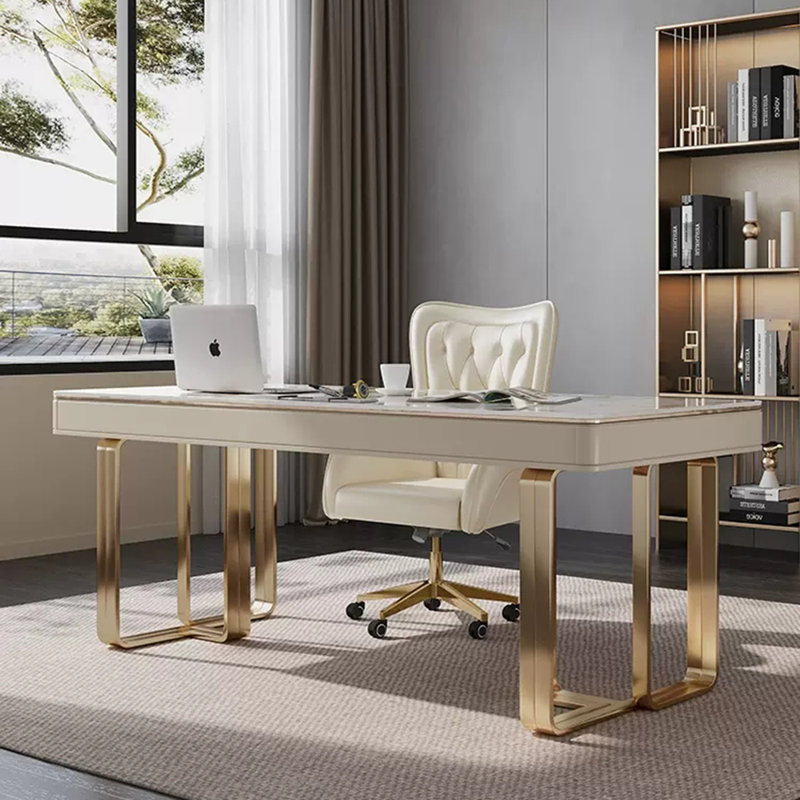 Everly Quinn Parkview Luxurious Stone Computer Office Writing Desk ...