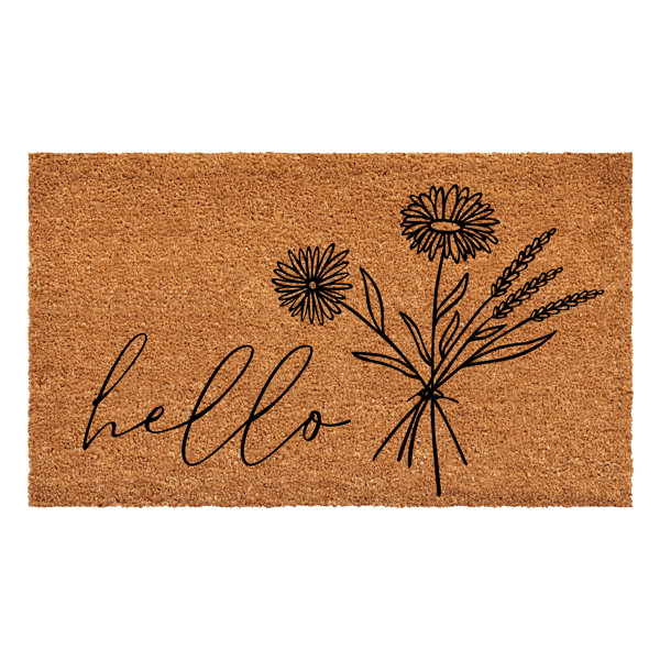 Trinx Cange Wildflower Bouquet Non-Slip Indoor and Outdoor Door Mat ...