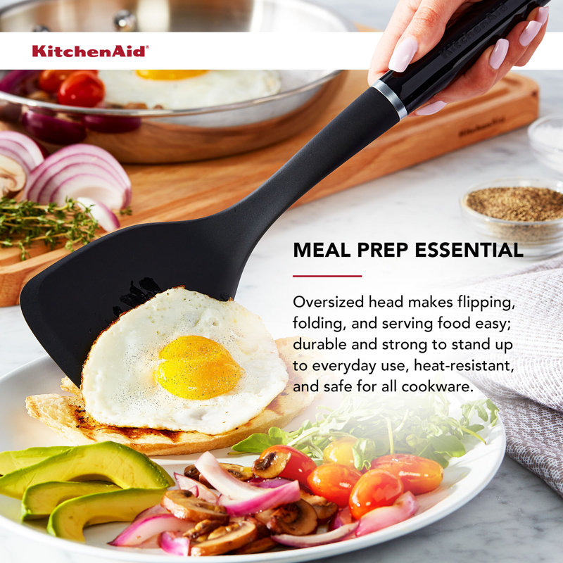 KitchenAid® Kitchenaid Classic Solid Turner, Black, 13.5X 3.3 Inch ...