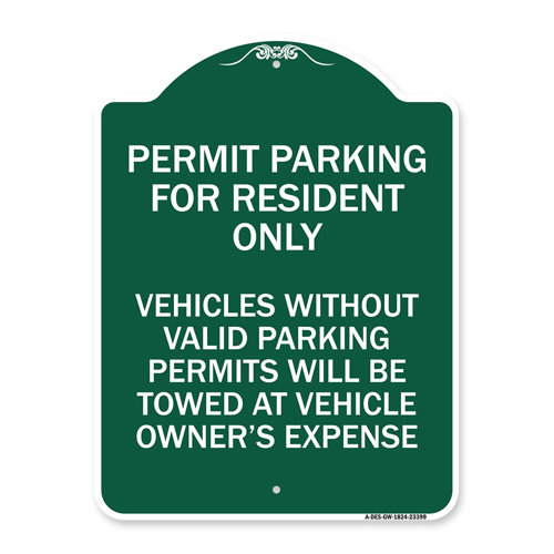 Signmission Designer Series Sign - Parking Permit Sign Permit Parking ...
