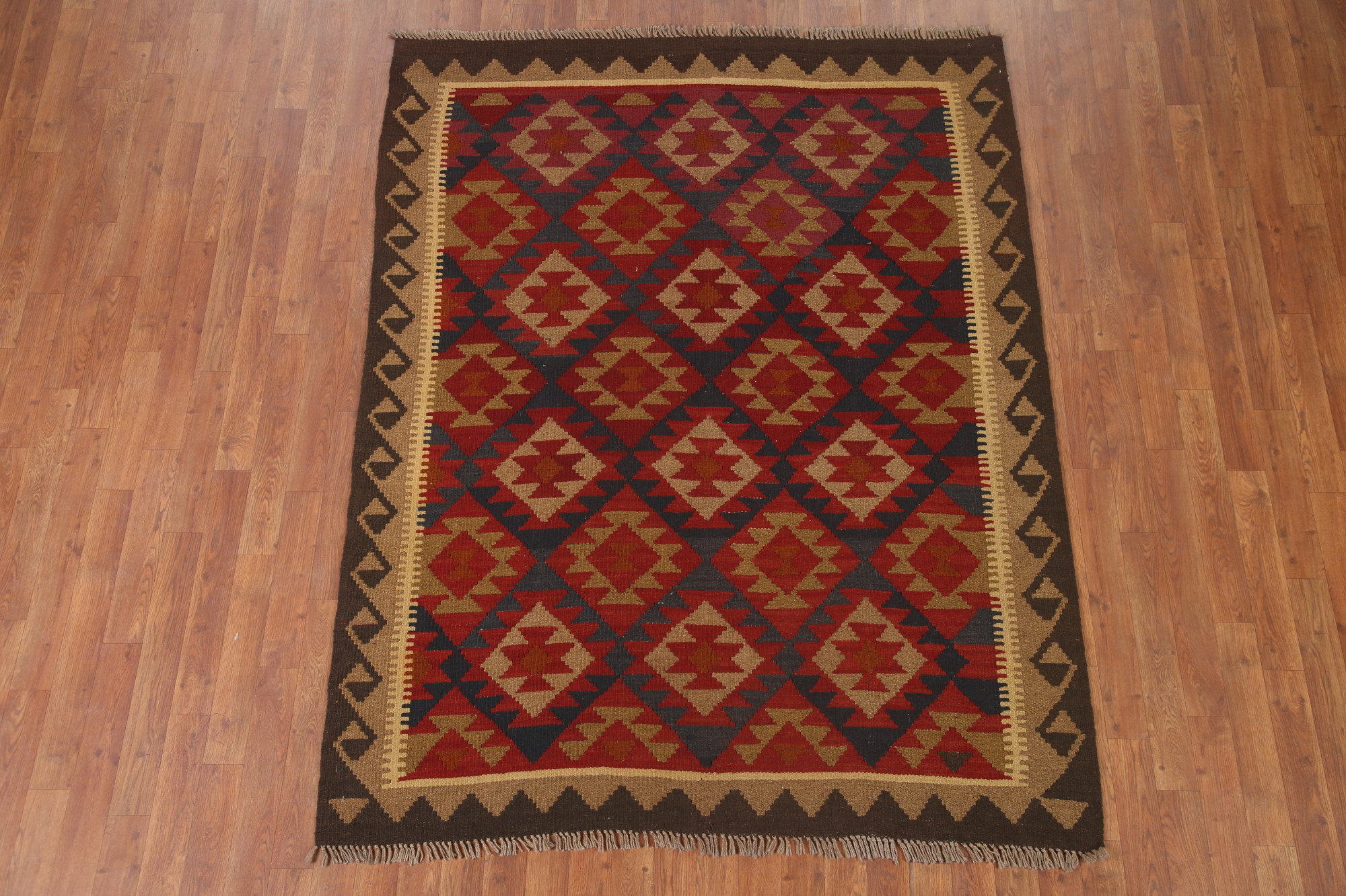 Dakota Fields Reversible Wool Kilim Oriental Area Rug 5x7 | Wayfair