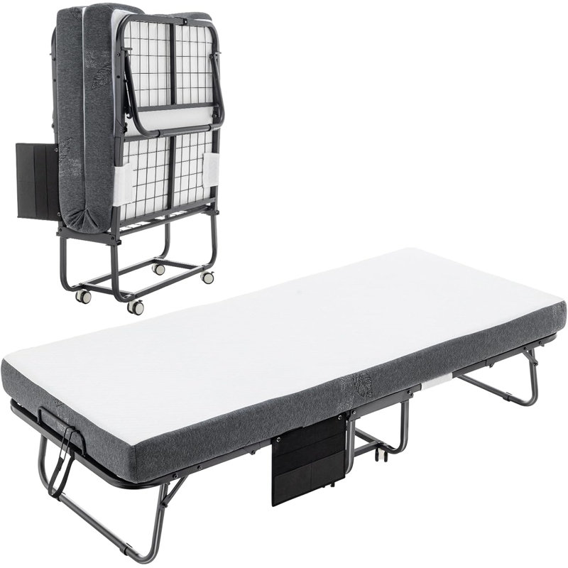 White Noise Cosima Folding Bed Frames with Memory Foam Mattress ...