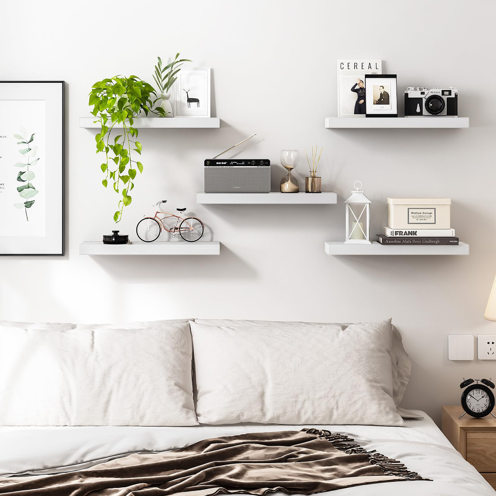 Latitude Run® Sturdy Floating Shelves Set Of 5 - Stylish Storage For ...