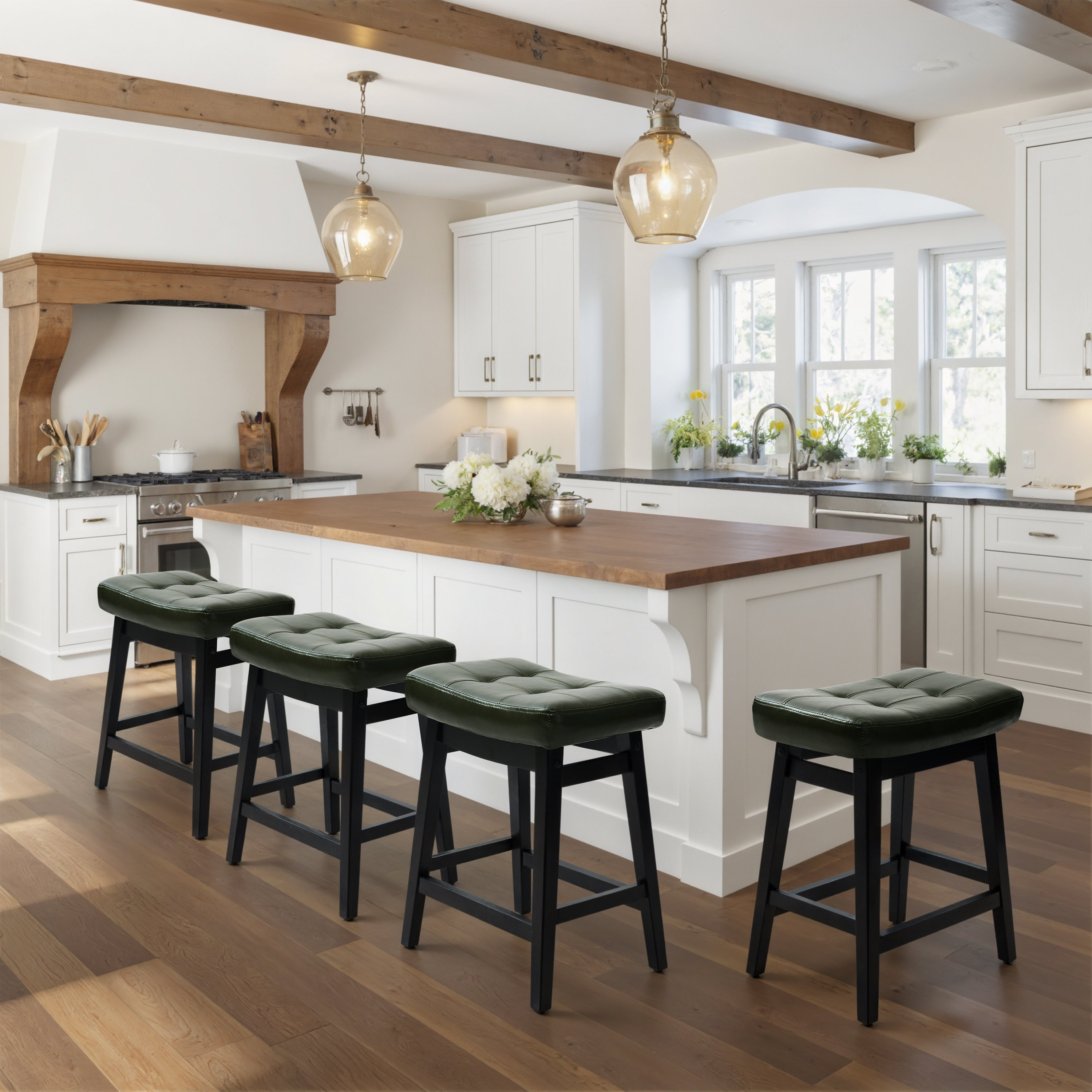 Lark Manor™ 24" Kitchen Island Wooden Saddle Counter Height Short Bar ...