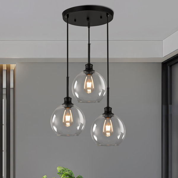 Breakwater Bay Concow 3 - Light Matte Black Cluster Pendant & Reviews ...