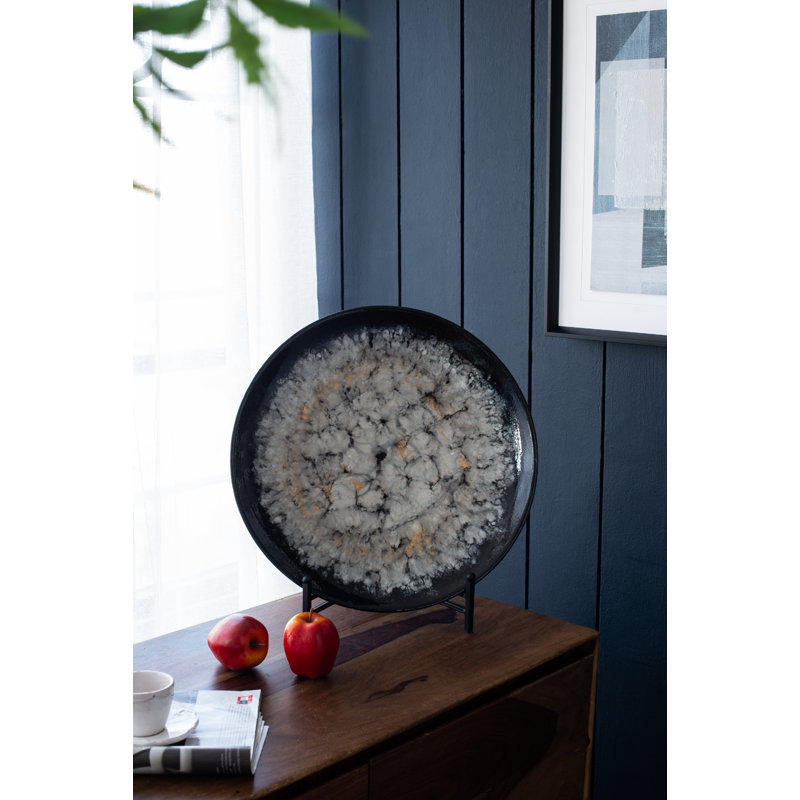 Mercer41 Georgeann Stoneware Decorative Plate in Black/White | Wayfair