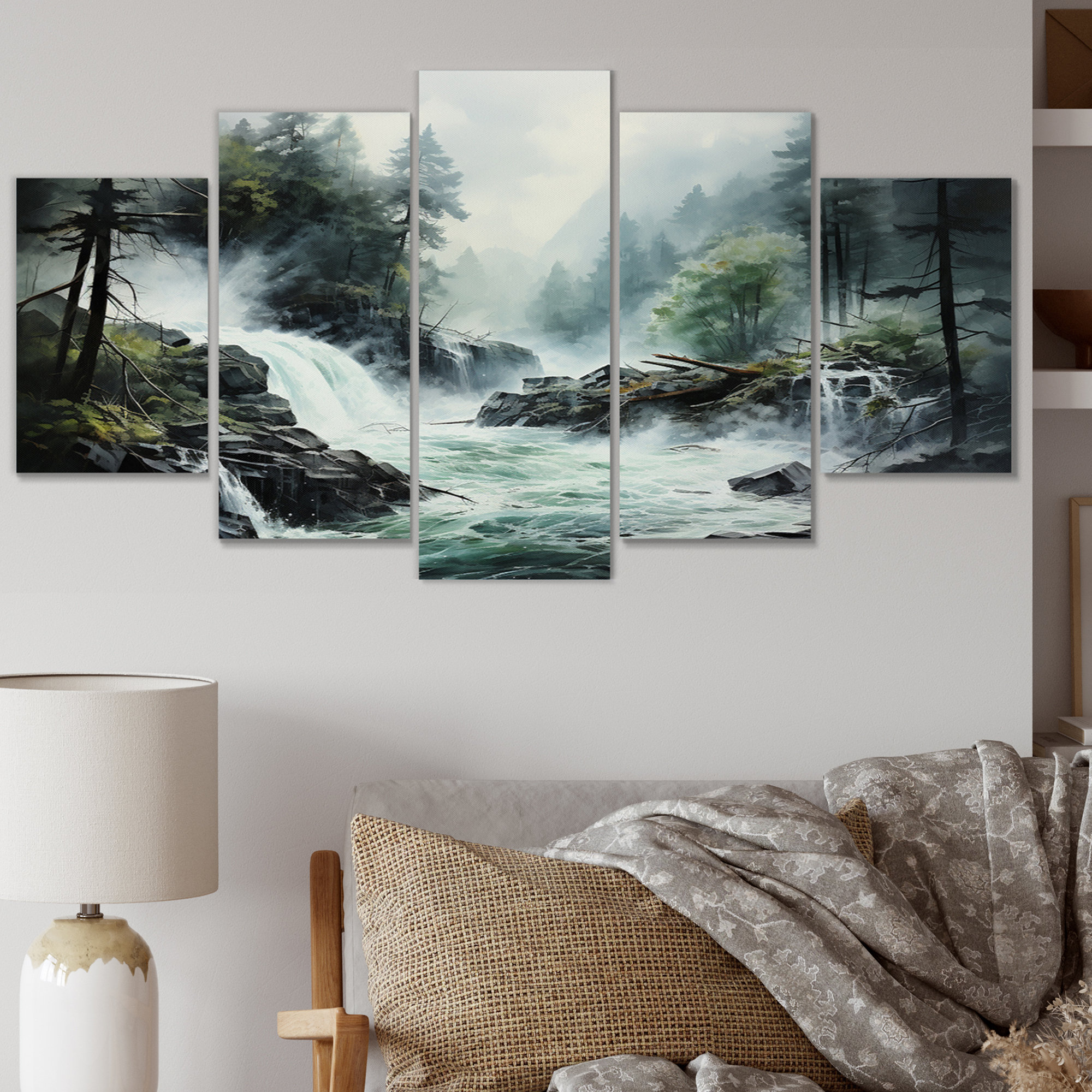 Millwood Pines Storm Cascading Waters II - Landscapes Wall Art Living ...