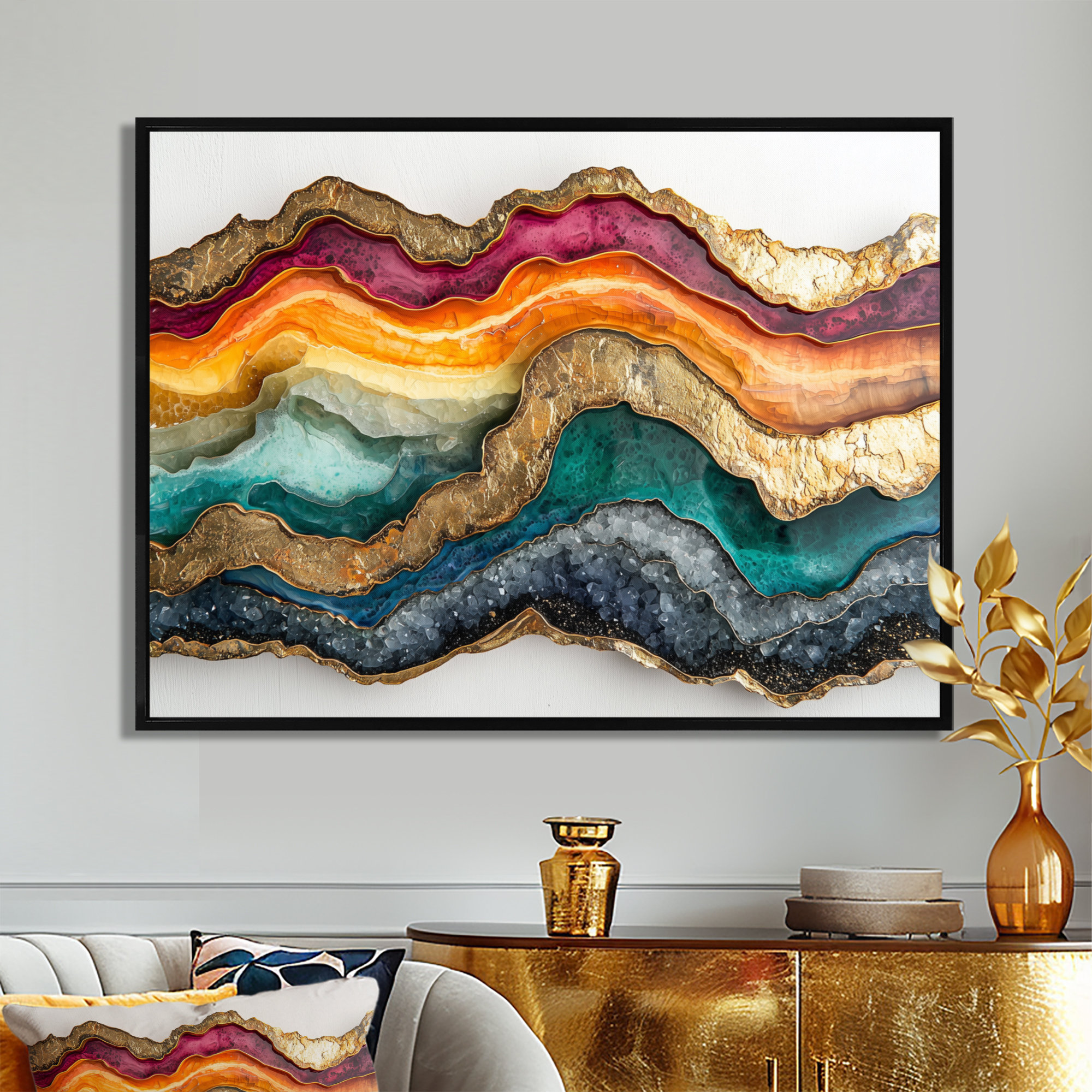 Wrought Studio™ Abstract Marbled Rainbow Colors Of Life III - Rainbow ...