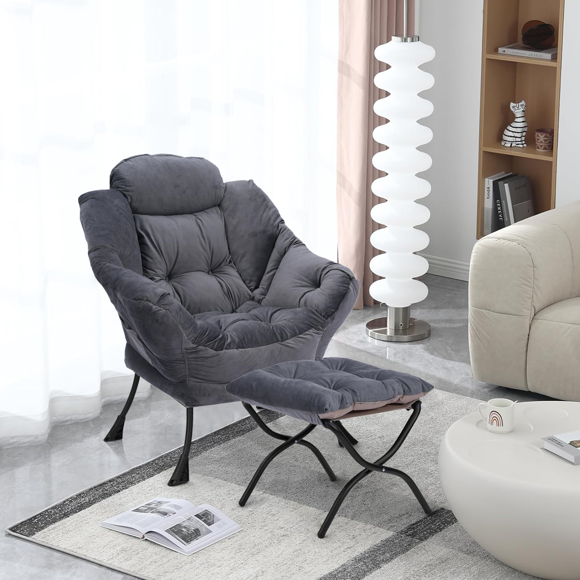 Winston Porter Medrick Living Room Chairs Modern Lazy Chair, Accent ...