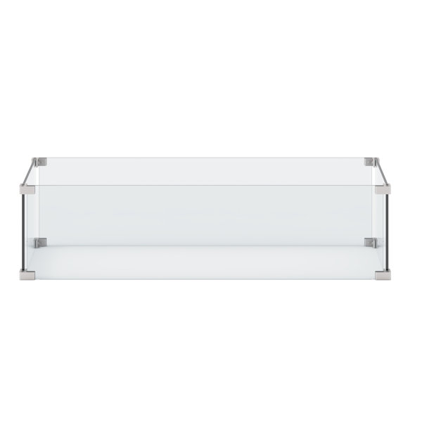 Borealis Olney Rectangle Fire Pit Flame Guard (Glass) & Reviews | Wayfair