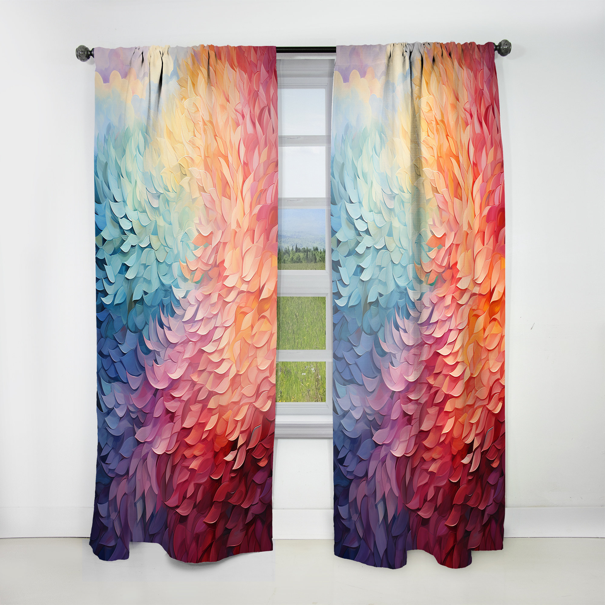 East Urban Home Haussen Dreamy Rainbow Reverie Feathers - Rainbow ...