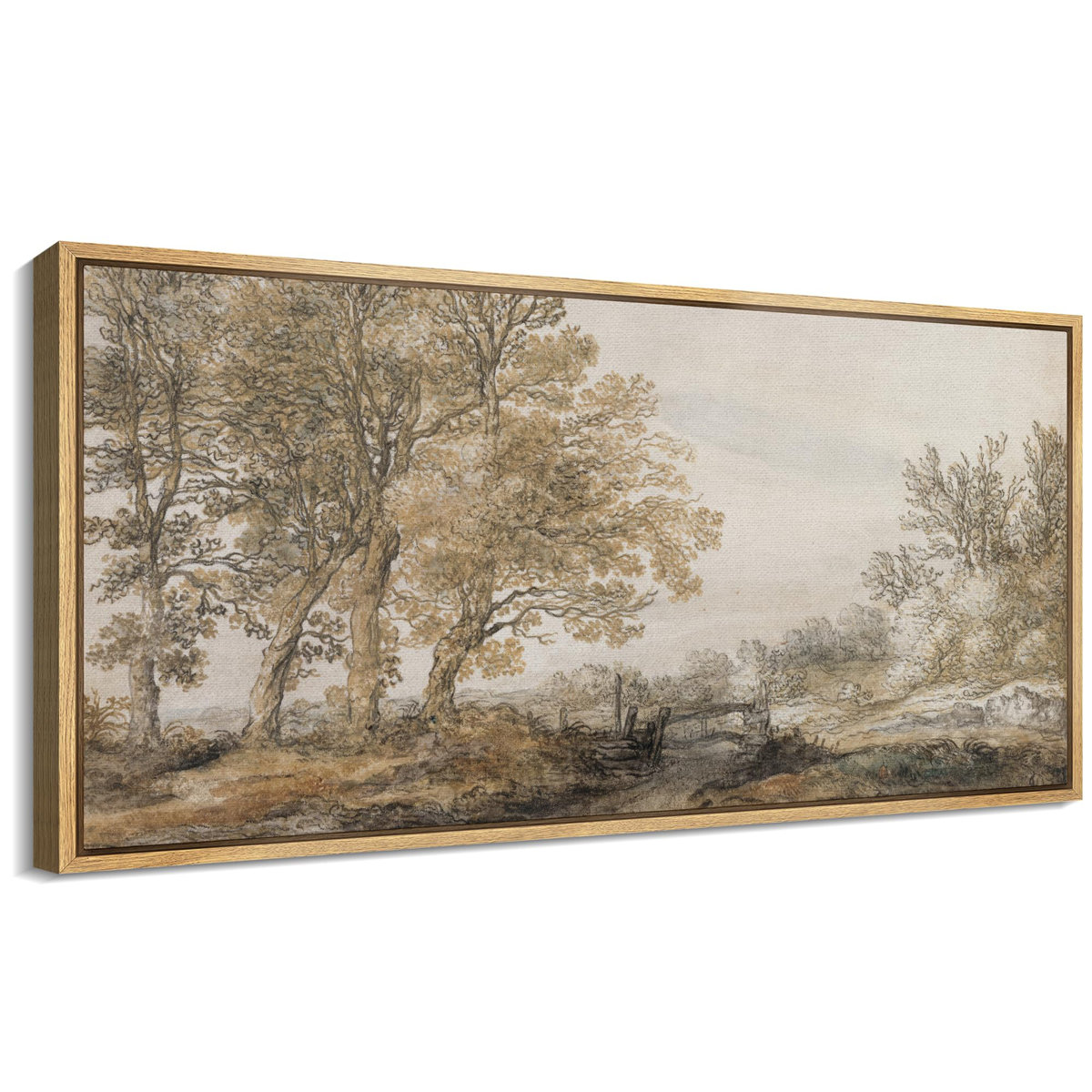 IDEA4WALL Rustic Countryside Classical Forest Sketch Vintage Style Tree ...
