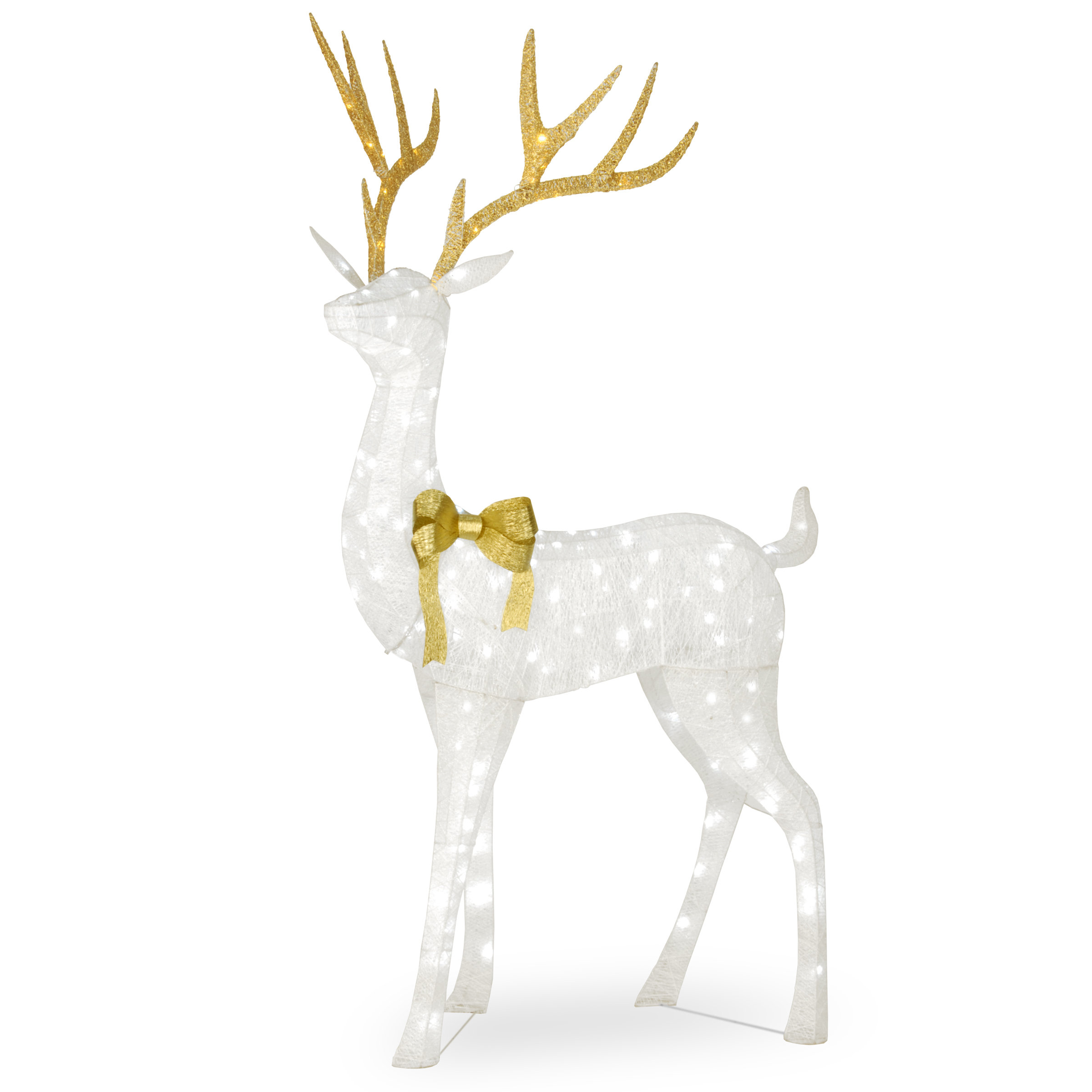 The Holiday Aisle® 86 in. Pre-lit Crystal White Standing Buck & Reviews ...
