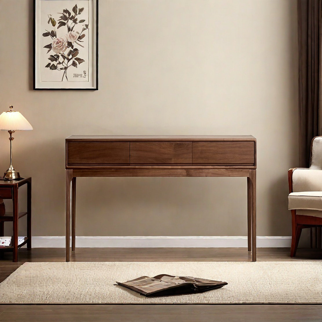 Liu's ink furniture Modern Minimalist Console Table With 3 Drawers ...