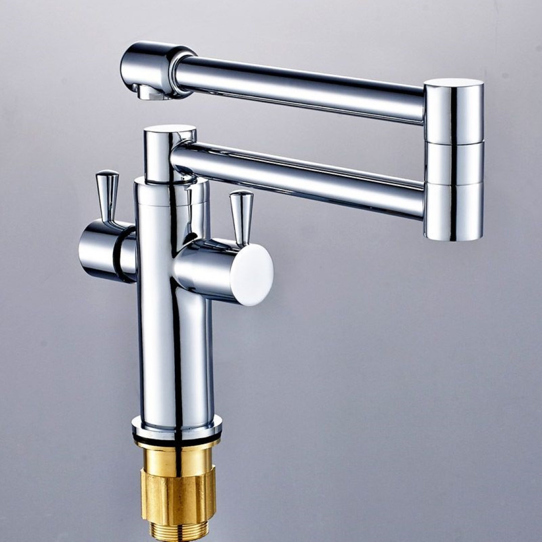 Juno Showers Juno Swivel Folding Dual Handle Faucet: Space-Saving ...