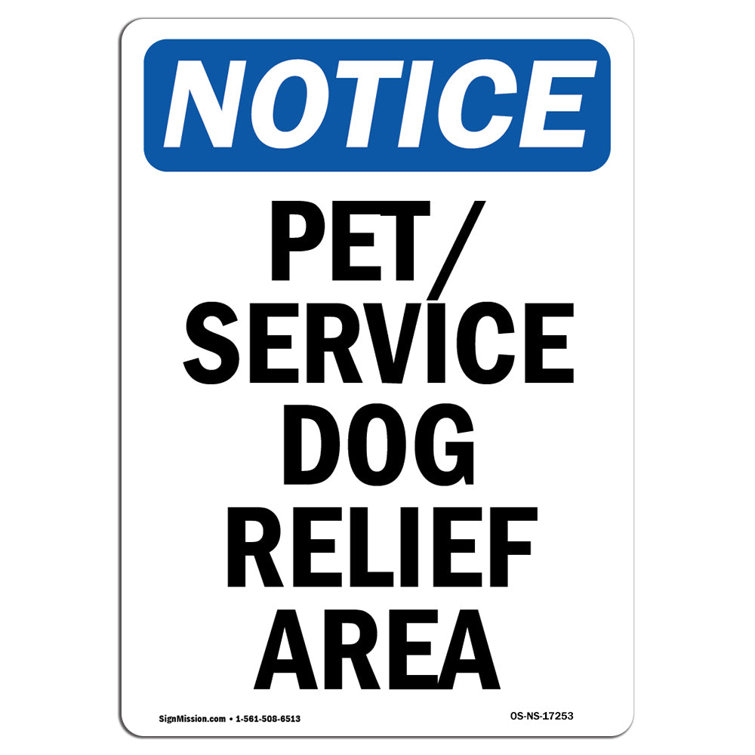 SignMission Petservice Dog Relief Area Sign | Wayfair