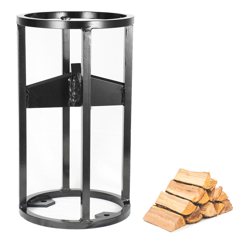 Latitude Run® Roey Manual Log Splitting Outdoor Indoor Steel Fireplace ...